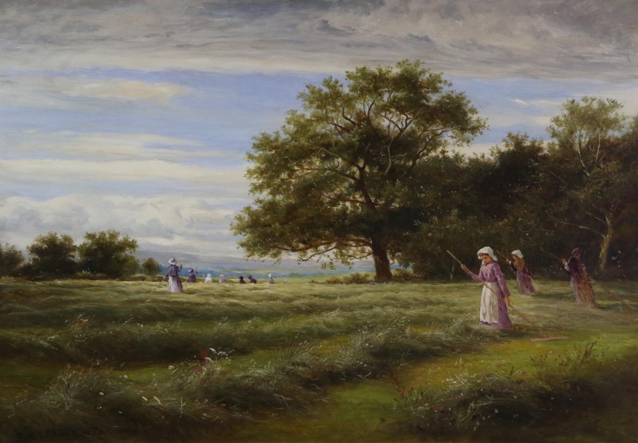 Benjamin Williams Leader | Open Landscape with Figures on a Lane ...