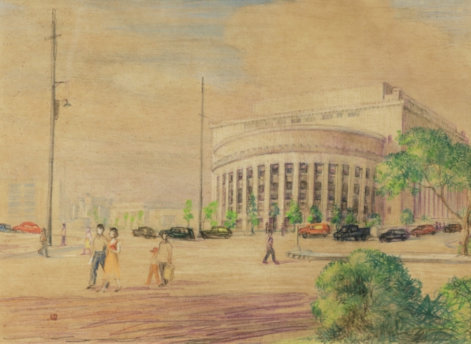 Dominador Castañeda | Post Office (Circa 1945) | MutualArt