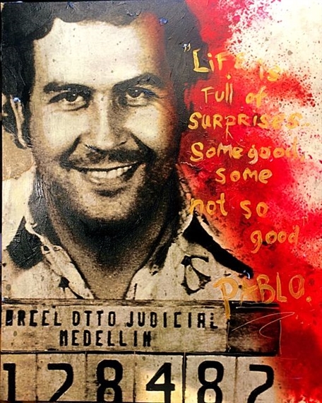 Stephan Evenblij | Pablo Escobar Surprises (Red) (2017) | MutualArt