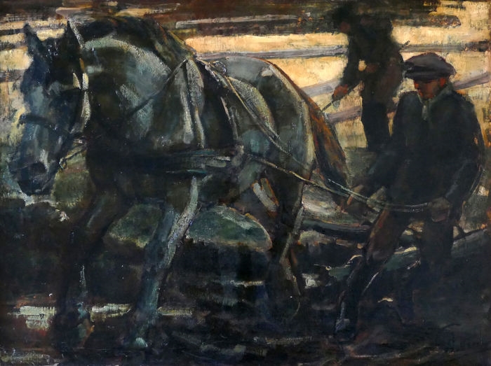 Gerard Westermann | Werken op het land bij ondergaande zon (1920 - 1930 ...