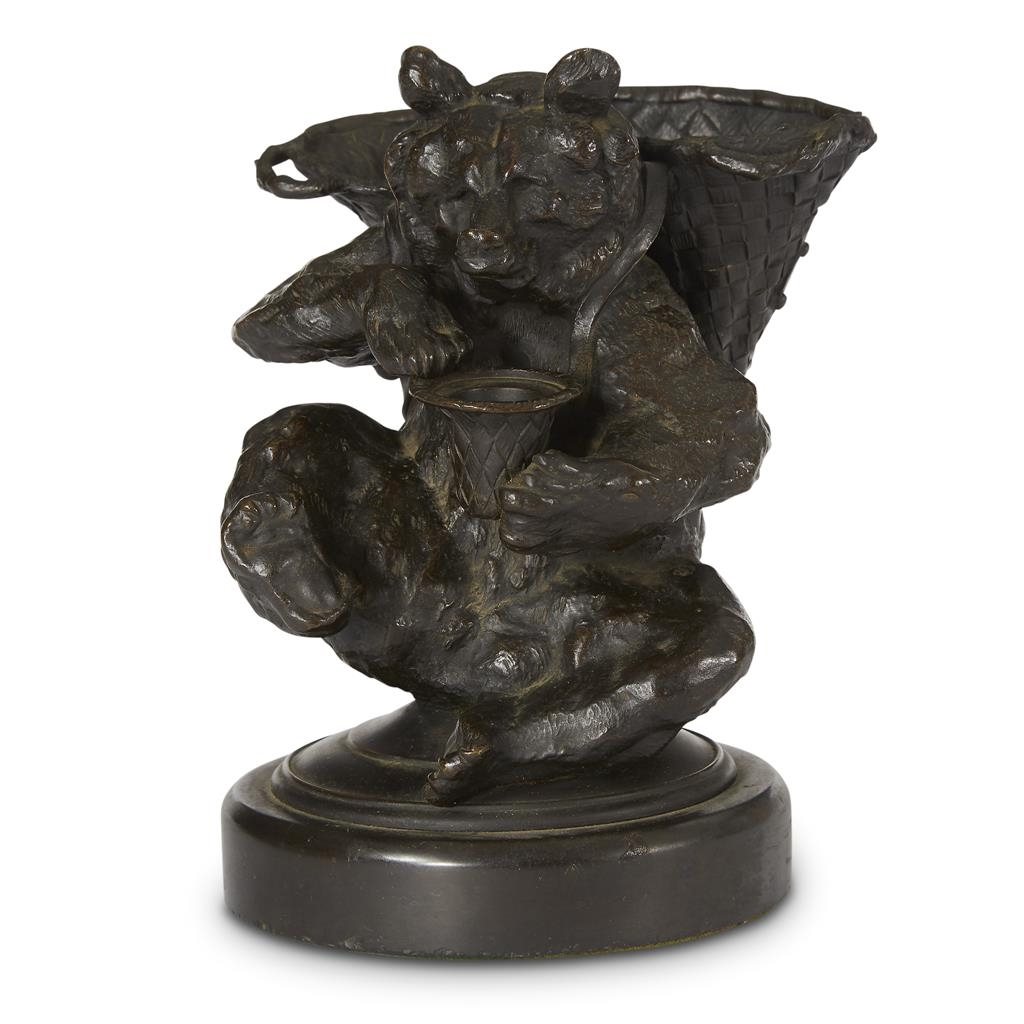 Auguste Nicholas Cain | Bear with a Woven Rush Basket (19th Century ...