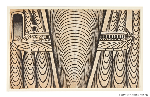 Martín Ramírez | UNTITLED (TRAIN AND TUNNEL) | MutualArt