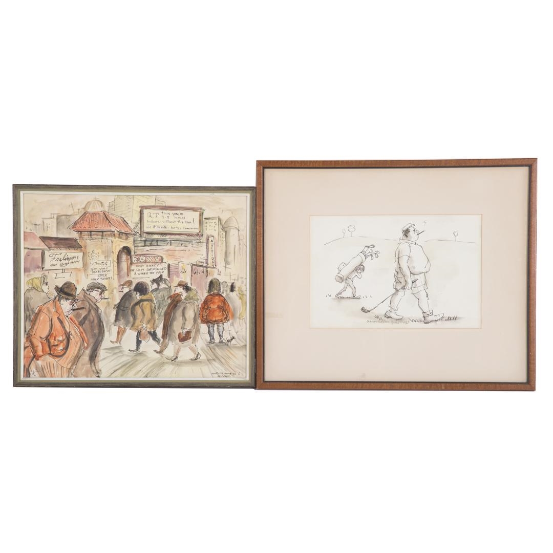 Aaron Sopher | Two works: Atlantic City; Golf Outing (1966) | MutualArt