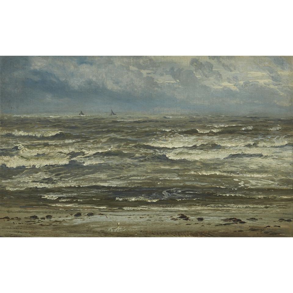 Henry Moore | Seascape with Shipping Vessels | MutualArt