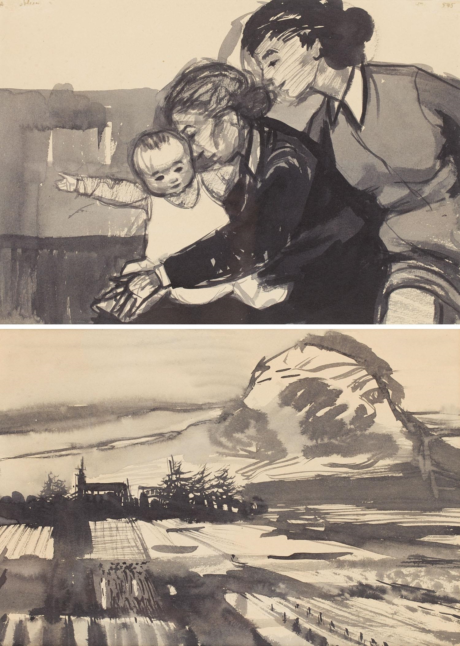 Andrzej Jan Wróblewski | Artwork on both sides: [Women with a child ...