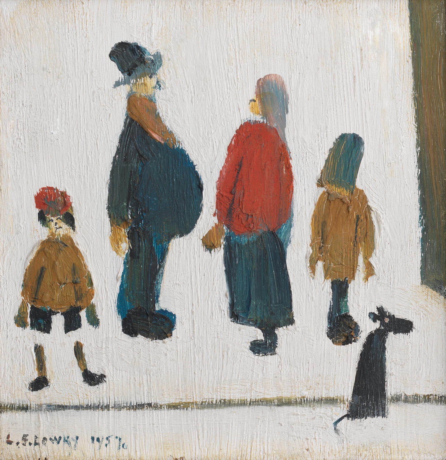 Laurence Stephen Lowry | Figures with a Dog (1957) | MutualArt