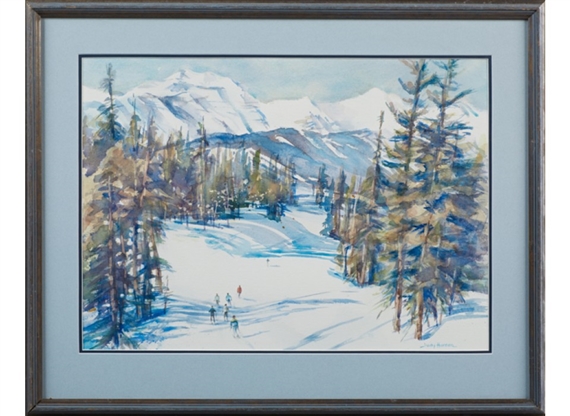 Judy Harmon | Skiing in the Mountains | MutualArt