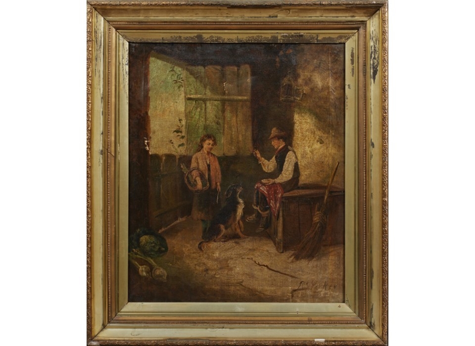 Thomas Locker | Interior Scene with Dog | MutualArt