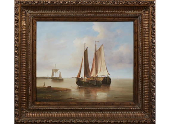 Jean Laurent | Fishing Boats Near the Shore (20th Century) | MutualArt