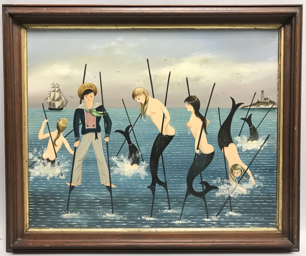 Ralph Eugene Cahoon Jr. | Sailor and Mermaids on Stilts | MutualArt