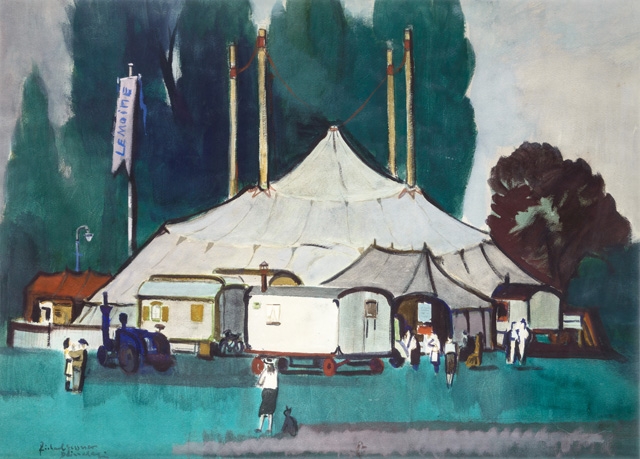 Richard Gessner | Landscape with circus tent | MutualArt