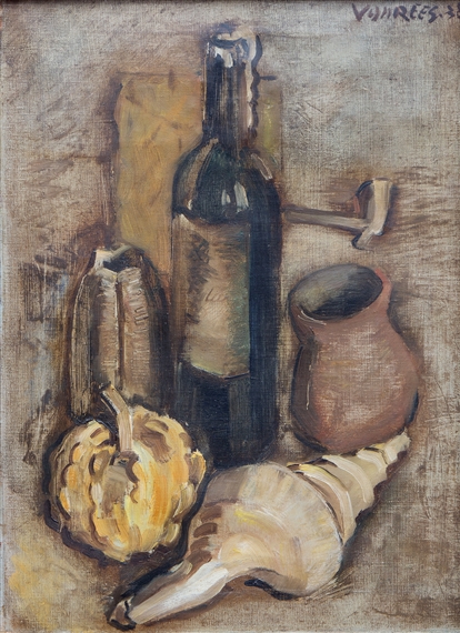 Otto Van Rees | 'Stilleven met fles, schelp en kalebas' / A still life ...
