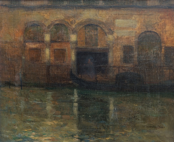 Walter Vaes | A gondola in a Venetian canal (1906) | MutualArt