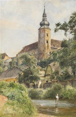 Samuel Brunner | A View of the Chateau in Hranice na Morave | MutualArt