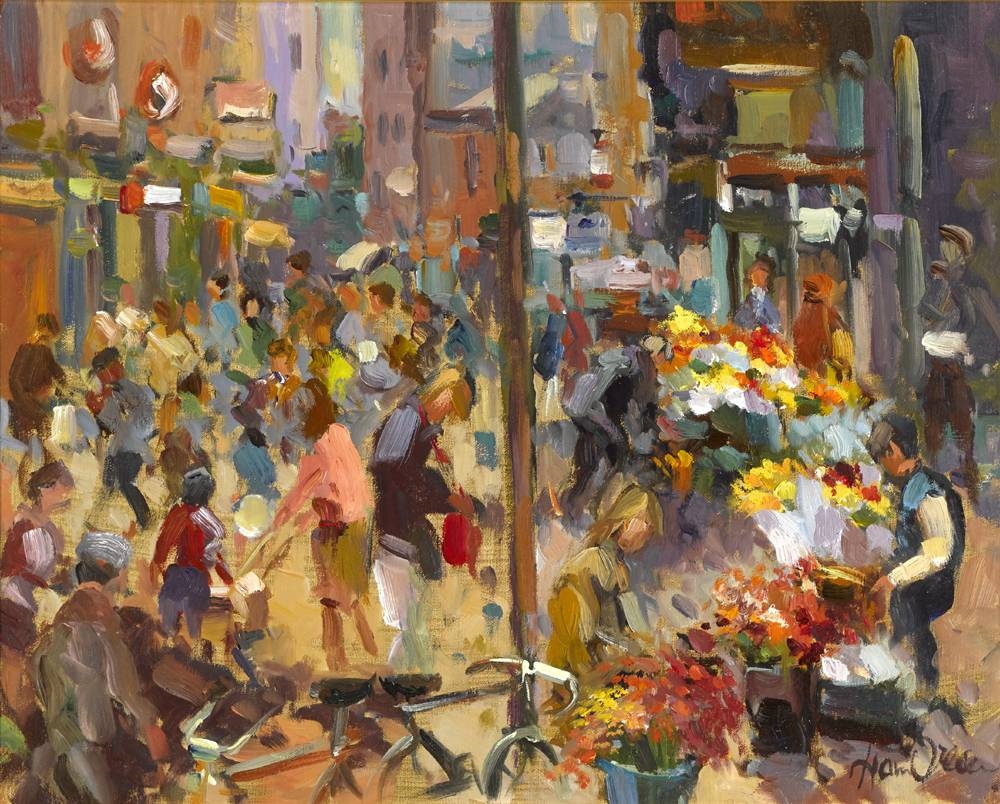 Liam Treacy | Flower sellers, grafton street, dublin | MutualArt