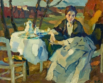 Leo Putz | Spiegelbild (1908) | MutualArt
