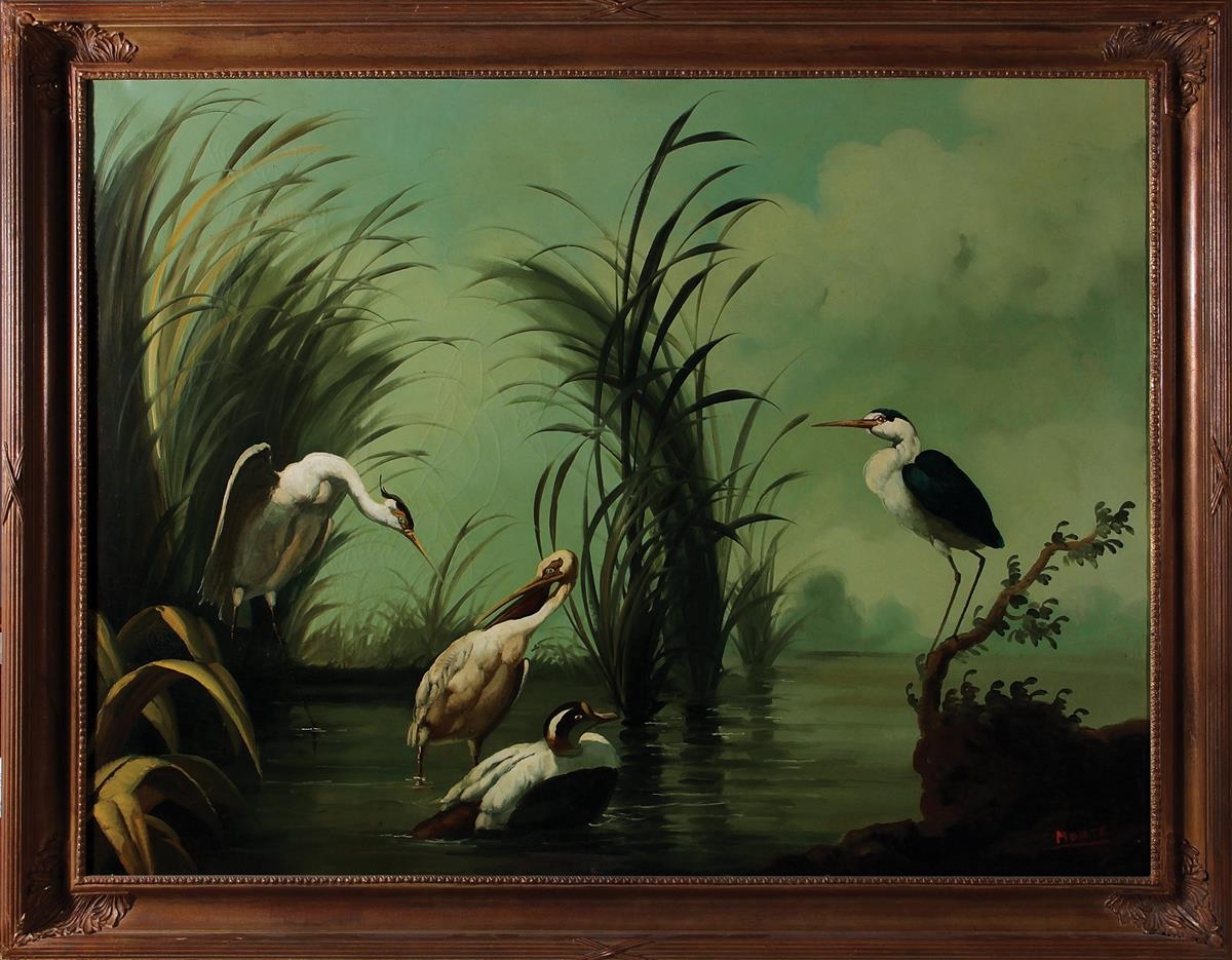 Ira Monte | SHOREBIRDS IN TROPICAL LANDSCAPE | MutualArt