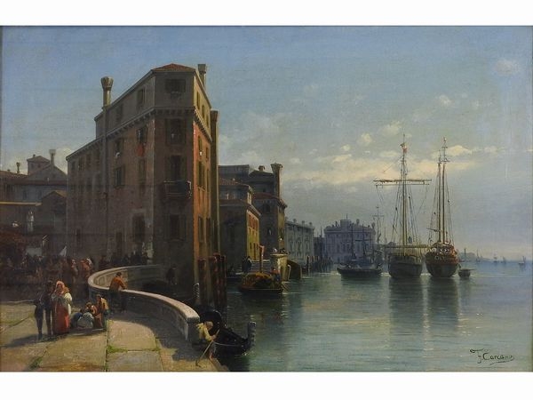 Filippo Carcano | View of Sailing Ships | MutualArt