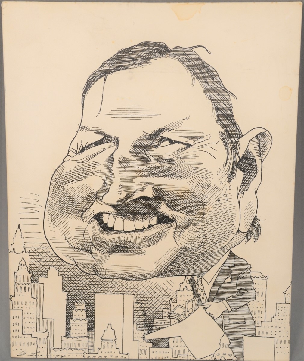 David Levine | Caricature portrait (1974) | MutualArt