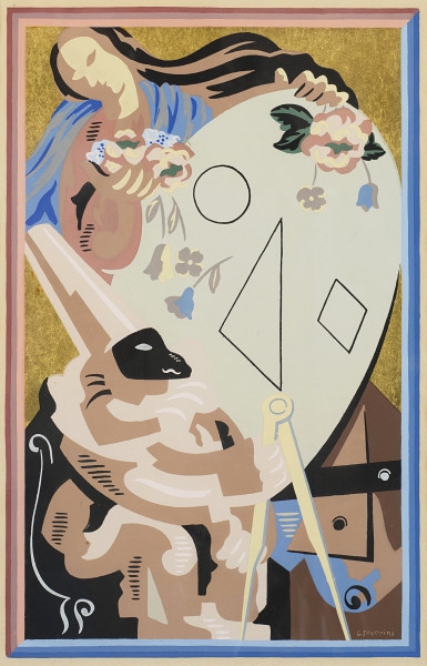 Gino Severini | Melone su carta rosa (1948) | MutualArt