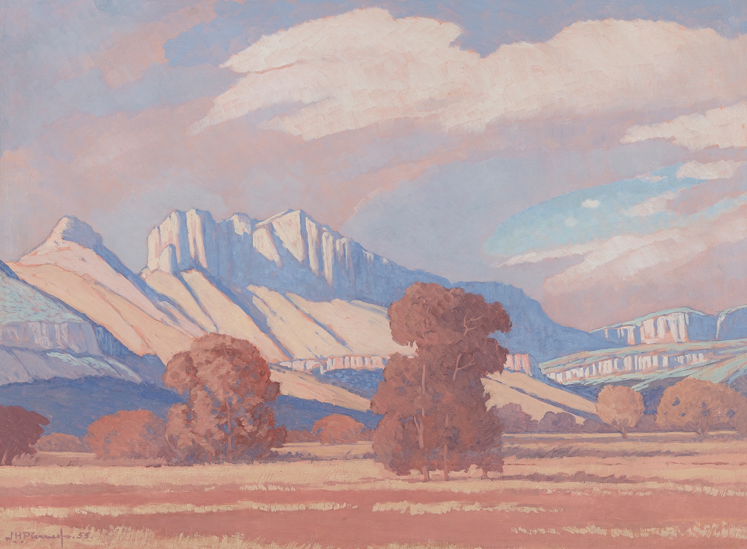 Jacob Hendrik Pierneef | Acacia trees in the veld (1953) | MutualArt
