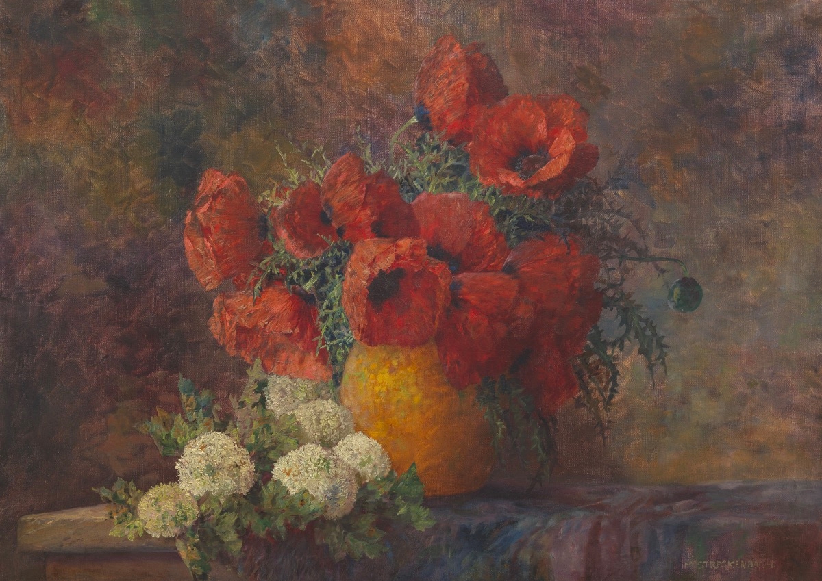 Max Theodor Streckenbach | Poppies and Hydrangea | MutualArt