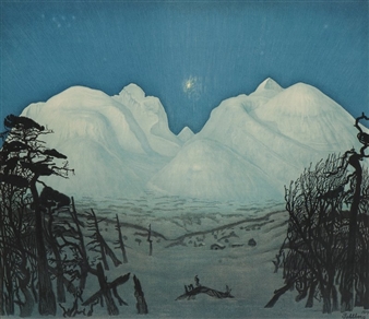 Sohlberg Harald | Winter night at Rondane (1917) | MutualArt