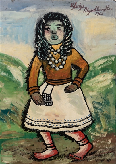 Gladys Mgudlandlu | PORTRAIT OF A YOUNG MFENGU WOMAN (1965) | MutualArt