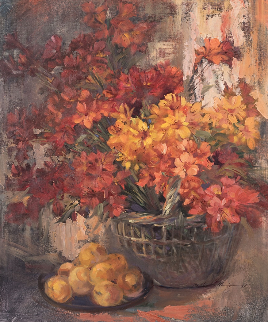 Marita Meyer | STILL LIFE WITH FLOWERS AND FRUIT | MutualArt