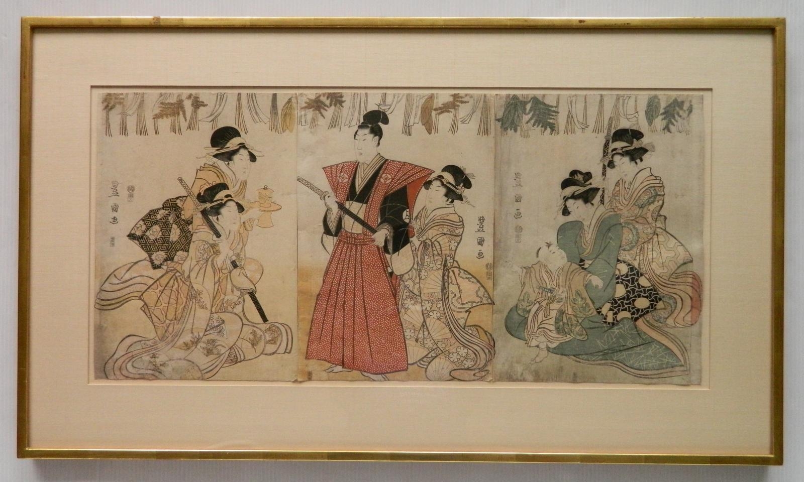 Utagawa Toyokuni | Triptych: ''Scene from the Life of Prince Genji ...