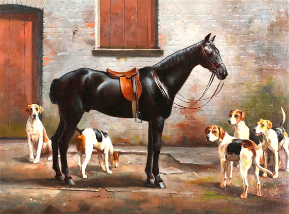 Alfred Duke | Horse and Hounds (1897) | MutualArt