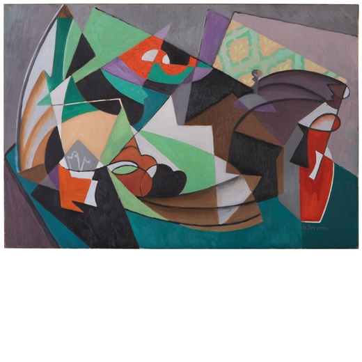 Gino Severini | Melone su carta rosa (1948) | MutualArt