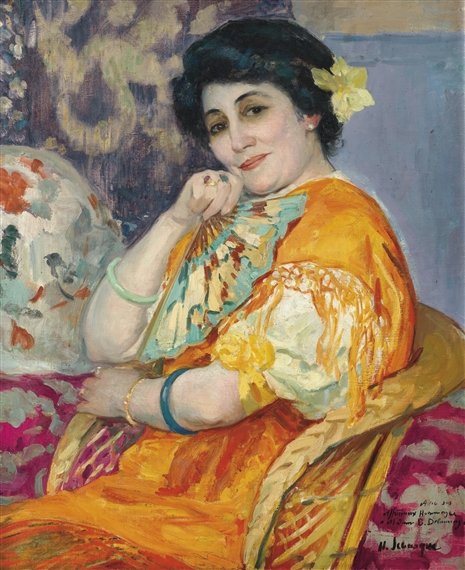 Henri Lebasque | Portrait de Madame Berthe Delaunay (1912) | MutualArt