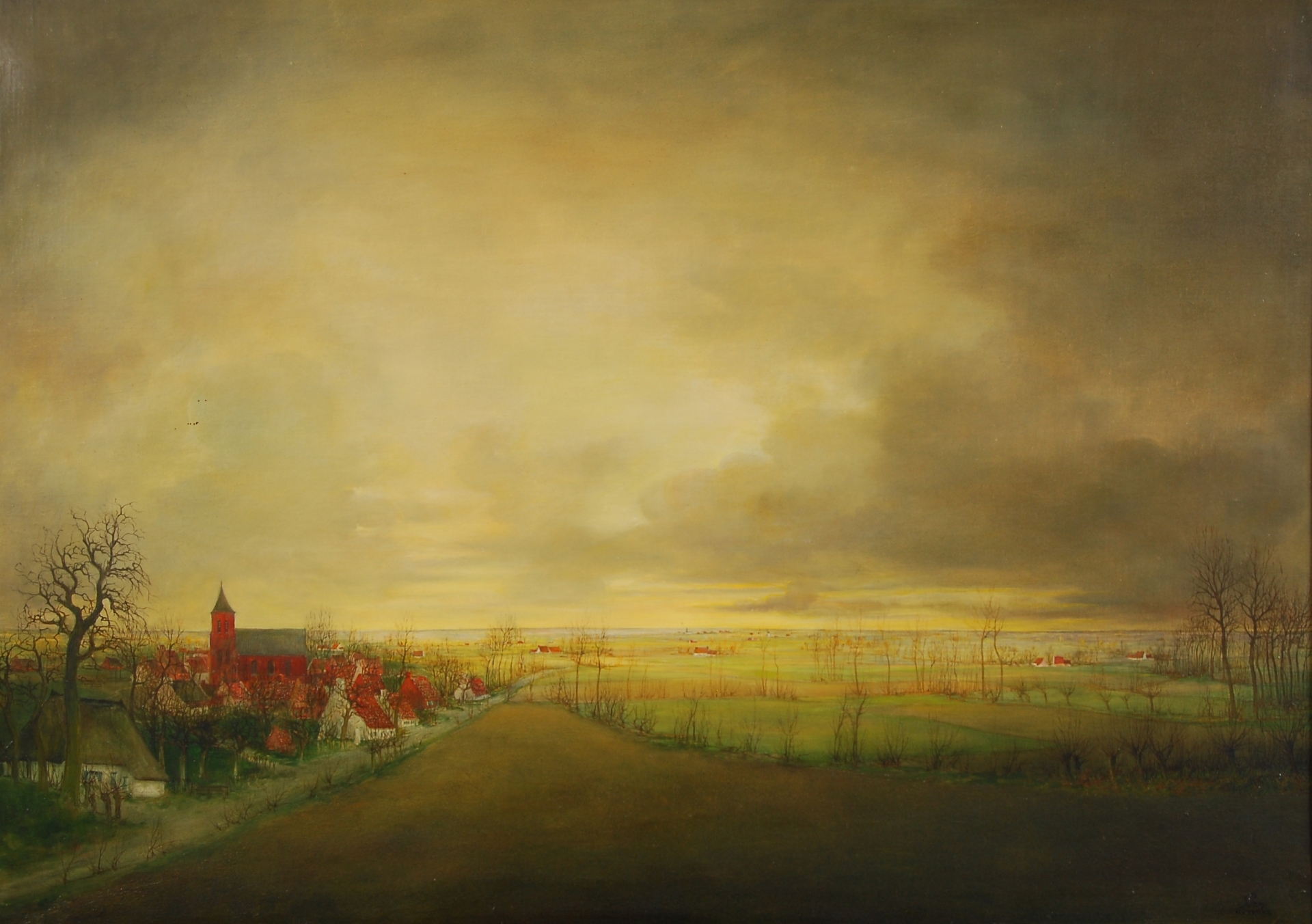 Leo Piron | A view of Nukerke in wintertime | MutualArt
