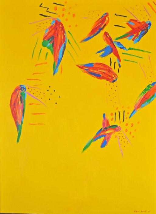 Ken Done | Boats and Yellow Hibiscus (1991) | MutualArt