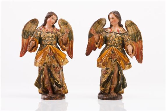 Portuguese School, 17th Century | A pair of Baroque angels | MutualArt
