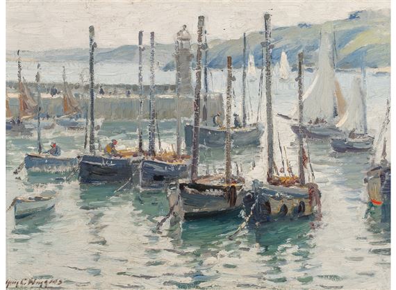 Guy Carleton Wiggins | Herring Boats at Anchor (Circa 1914) | MutualArt