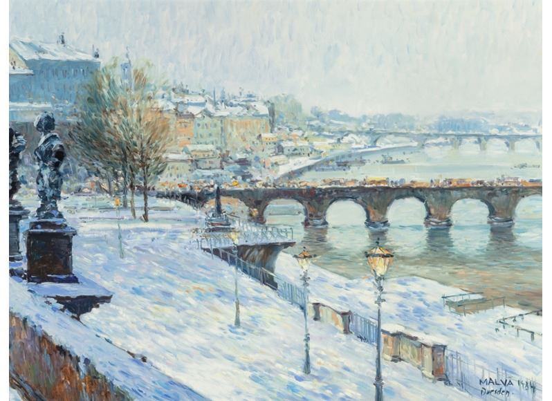 George Malva | View of Dresden (1984) | MutualArt