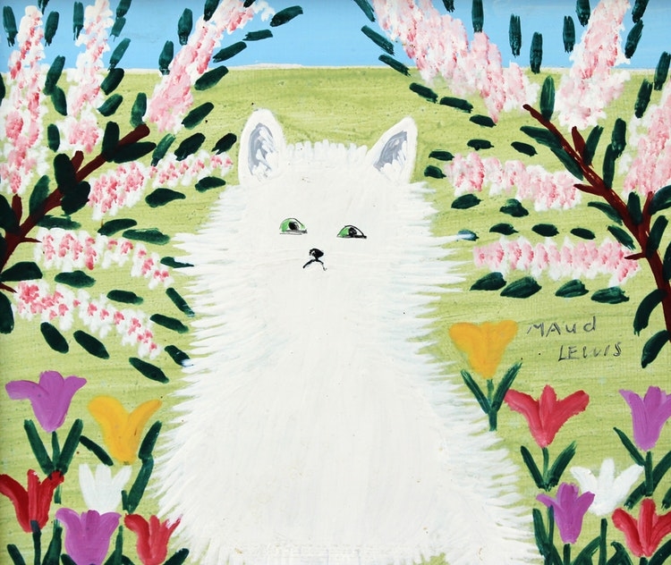 Maud Lewis | The White Cat | MutualArt