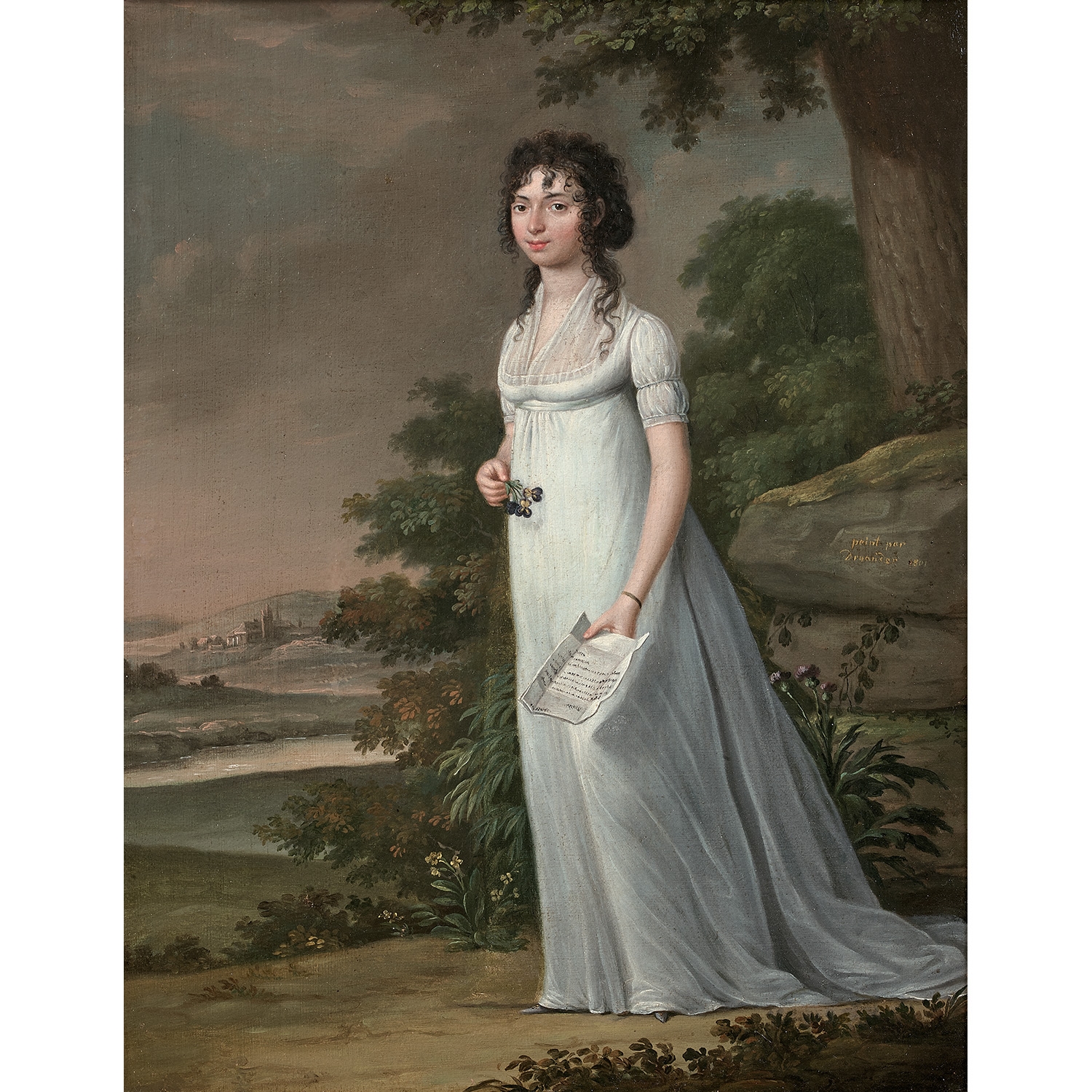 Johann Friedrich Dryander | Portrait de madame Gorcy dans un jardin ...