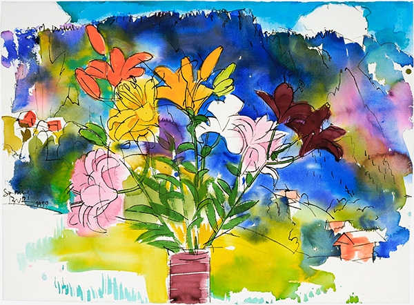 Buri Samuel | Blumenstrauss in Landschaft (1999) | MutualArt