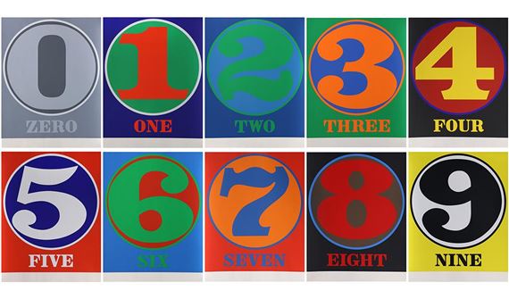 Robert Indiana | 10 works: Numbers Suite (0-9) (1968) | MutualArt