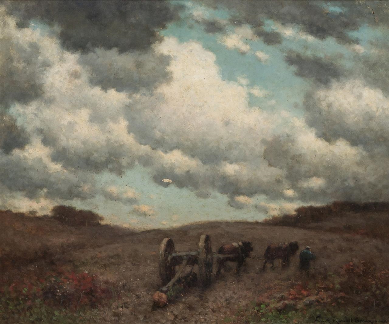 Frank Russell Green | flowering trees in a landscape with figure ...