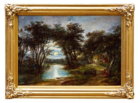 Robert Burrows | Rural landscapes with figures in lanes (1877) | MutualArt