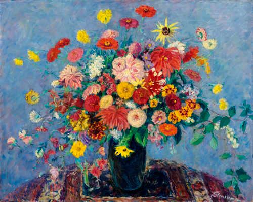 Maria Slavona | Bouquet of flowers on a Persian carpet | MutualArt