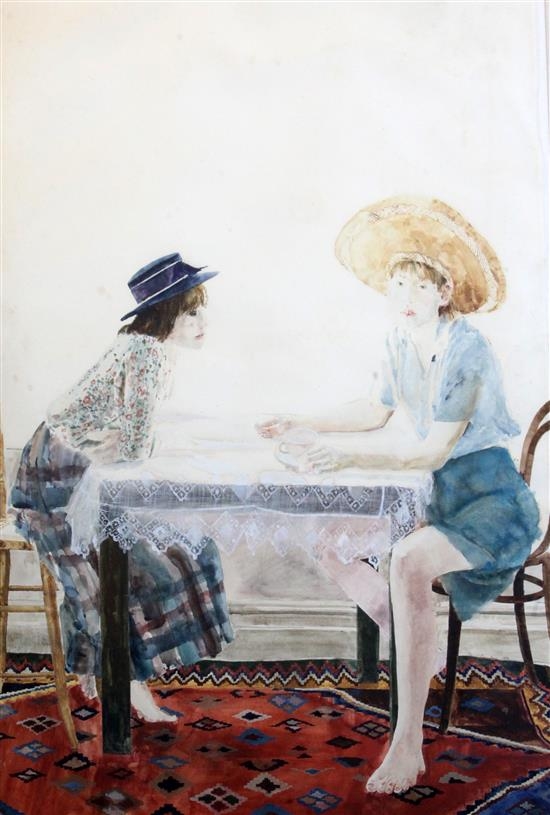 David Remfry | Girls in Straw Hats (1979) | MutualArt