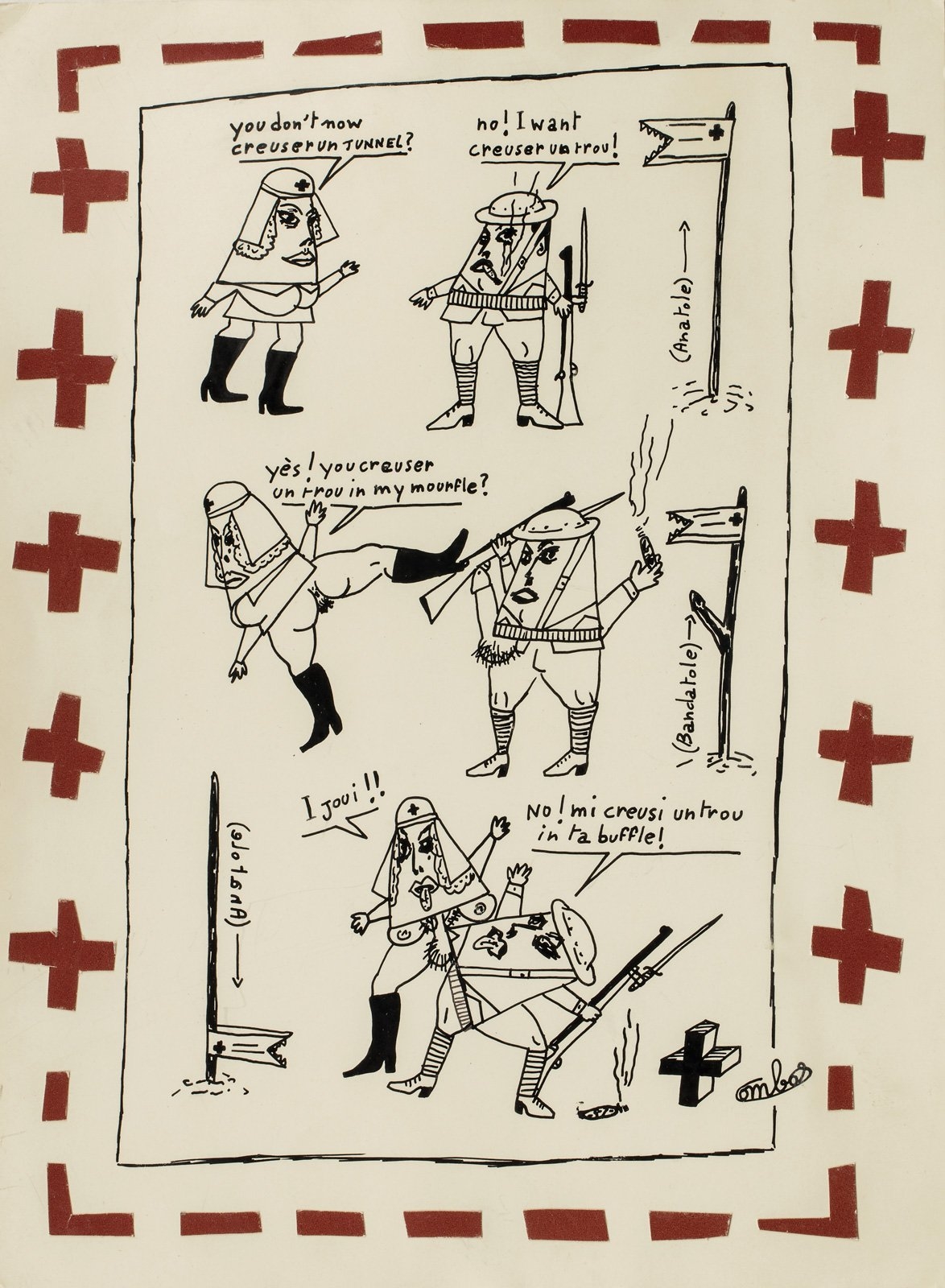 Robert Combas | Triangle Anglais 14-18 (1981) | MutualArt
