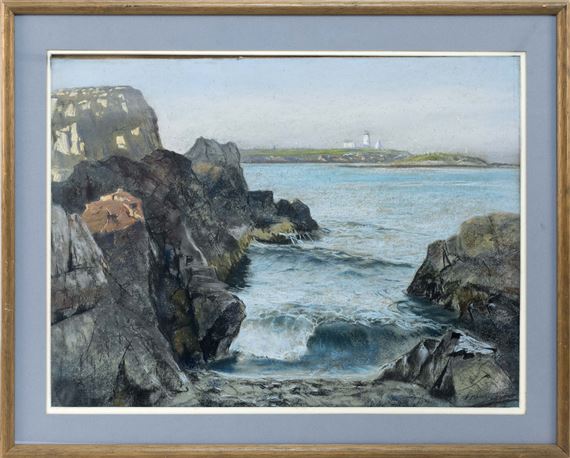 Frank W. Handlen | Rocky coastal scene in Maine | MutualArt