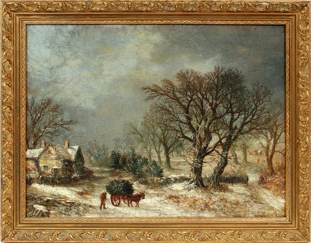 William Stone | 2 Works: Figures on a Path Beside a Cottage Extensive ...