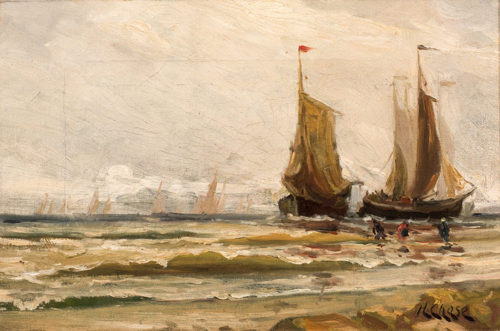 Harry Chase | Herring Fishermen on the Beach, Scheveningen (1879 ...